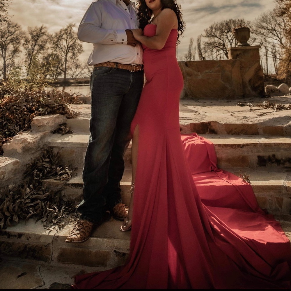 Red Mermaid Long Train Formal/Prom Dress - Gem